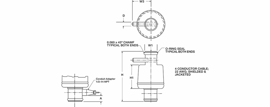 Rice Lake RL75114-50K Stainless Steel, Rocker Column Load Cell