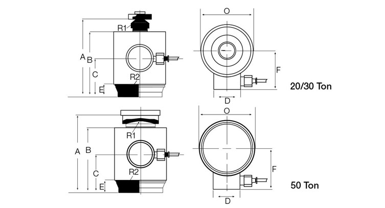 VPG Tedea-Huntleigh 120 Stainless Steel, Compression Canister Load Cell
