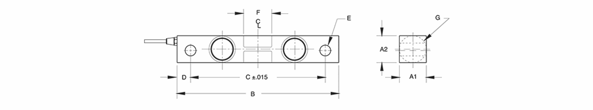 VPG Sensortronics 65016W Stainless Steel, Double-Ended Beam Load Cell